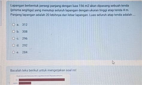 Lapangan berbentuk persegi panjang dengan | StudyX