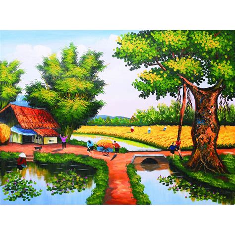 Nghệ Thuật Xé Dán Tranh Phong Cảnh Làng Quê Tuyệt đẹp Và độc đáo