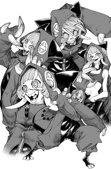 Frilz Guita Gachiakuta Gachiakuta Absurdres Highres Bowl Cut Buttons Claws Crazy Smile