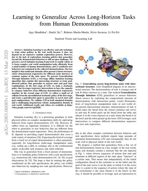 Learning To Generalize Across Long Horizon Tasks From Human Demonstrations Deepai