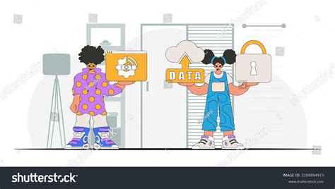 Guy Girl Create Dynamic Duo Iot Stock Vector Royalty Free 2284894973 Shutterstock