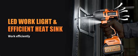 Protmex 900Ft Lbs Cordless Impact Wrench With 21V High Torque