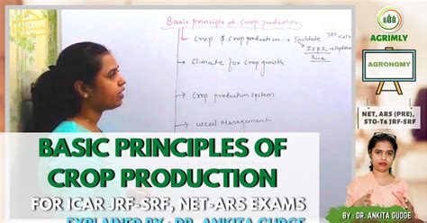 Agrimly Basic Principles Of Crop Production AGRONOMY For ICAR JRF SRF NET ARS STO By Dr