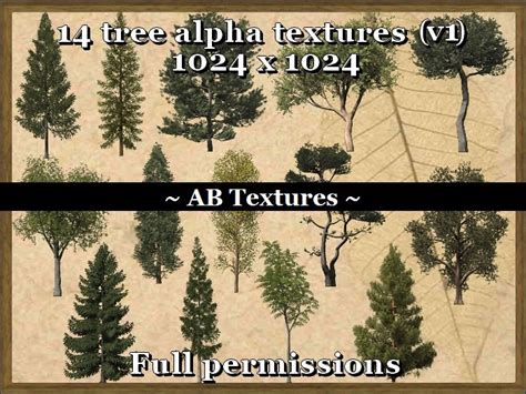Second Life Marketplace 14 Tree Alpha Textures V1 1024x1024 Full Perm
