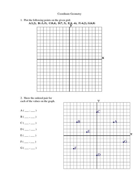 Graphing Points On A Coordinate Plane Worksheets