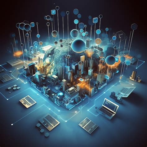 Premium AI Image Cloud Computing And Internet Of Things Concepts