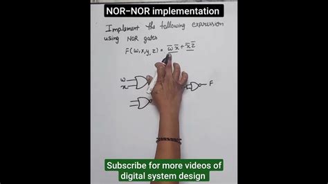 Implementation Of Boolean Expression Using Nor Gates Only Youtube
