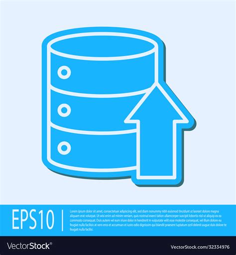 blue line server data web hosting icon isolated vector image