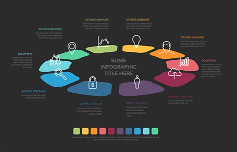 벡터 진한 무지개 색 아이콘 요소 원 다목적 인포 그래픽 템플릿 0명에 대한 스톡 벡터 아트 및 기타 이미지 0명 건축물 구도 Istock