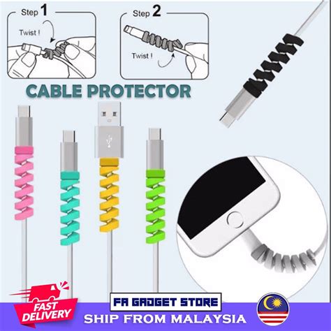 Universal Spiral Silicone USB Charge Cable Cord Protector Cable Wire Twist Saver Anti Breaking