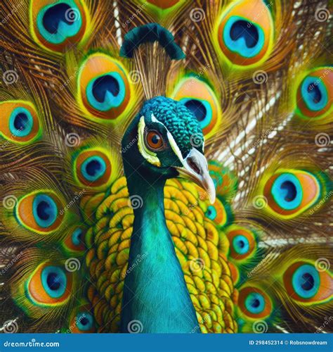 Bonito Plumaje Del Color Pavo Real Stock De Ilustración Ilustración