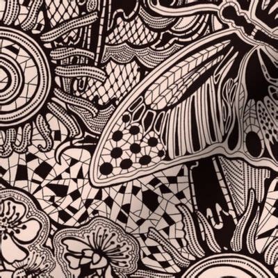 Black Magic Lace Nude Fabric Spoonflower