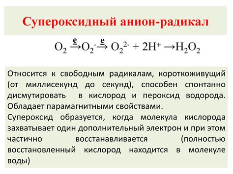 Активные формы кислорода. Антиоксиданты их физиологическая роль ...
