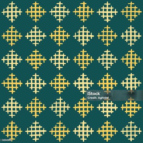 Belah Ketupat Yang Digambar Tangan Dari Garisgaris Silang Bentuk Geometris Kuning Dengan Latar