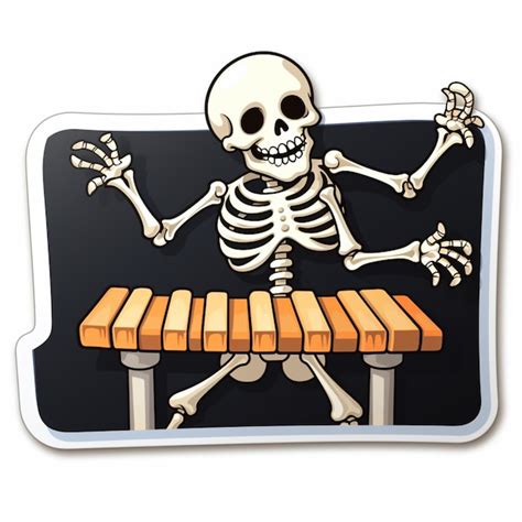 Premium Photo Cartoon Skeleton Sitting On A Bench With Arms