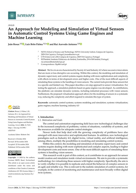 Pdf An Approach For Modeling And Simulation Of Virtual Sensors In Automatic Control Systems