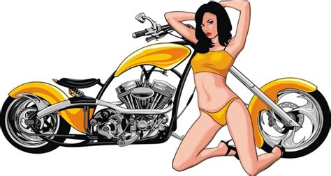 Biker Girl Vector Images Depositphotos