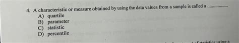 solved a characteristic or measure obtained by using the