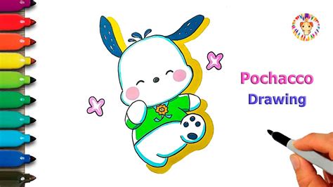 How To Draw Pochacco 💛💙 Cute Pochacco Drawing Easy Step By Step