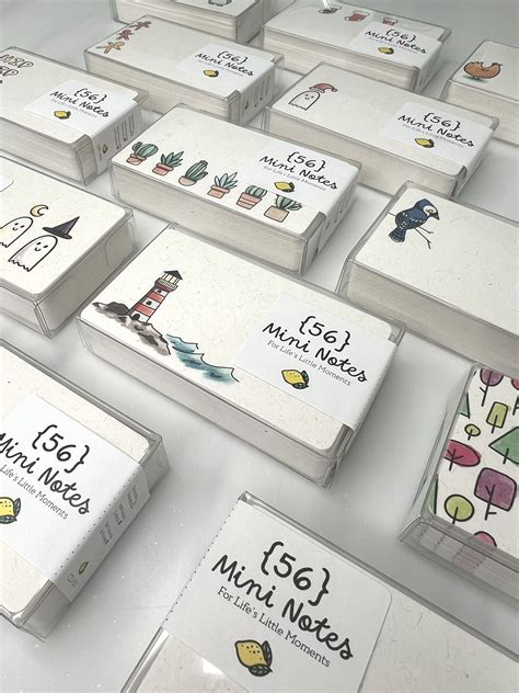 Mini Notes Flat Eco Friendly Cards For Short Messages Lemon Doodle