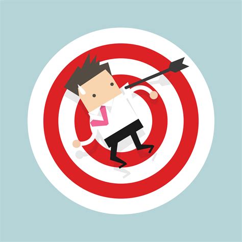 Businessman Hanging On The Dart Board By Arrow Vector Art At Vecteezy