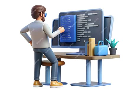 3d Candid Shot Of A Software Engineer Debugging Code In A Modern Office