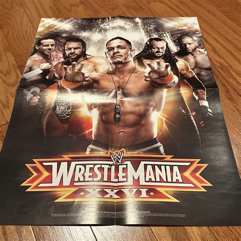 Vintage Wwe Wwf Wrestlemania Xxvi 21” X 16” Wrestling Poster Cena Hhh