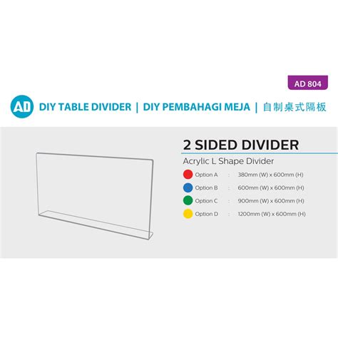 Diy Table Divider Acrylic Ad804 Shopee Malaysia
