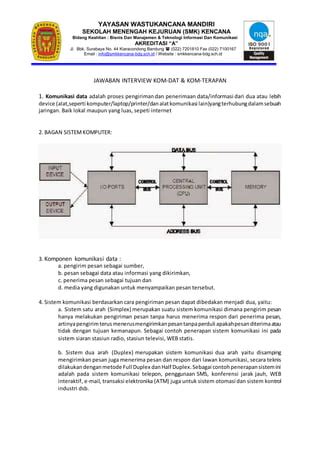 Soal Interview Komunikasi Data PDF