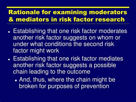 Ppt How And Why Criteria Defining Moderators And Mediators Differ