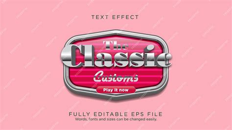 premium vector classic custom games ui button text effect font type