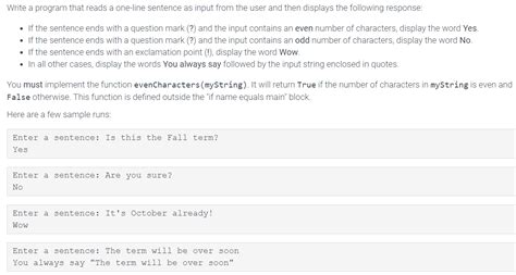 Solved Write A Program That Reads A One Line Sentence As