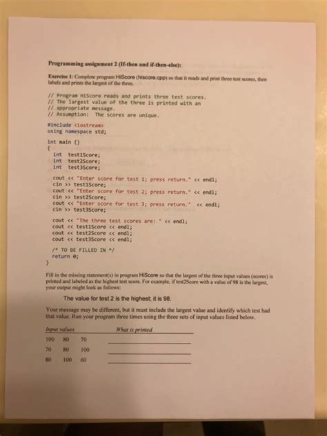 Solved Programming Assignment 2 If Then And If Then Else