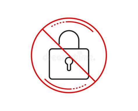 Lock Line Icon Private Locker Sign Vector Stock Vector Illustration Of Prohibited Business