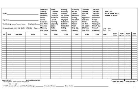 Using A Simple Timecard To Collect Labor History Jlc Online