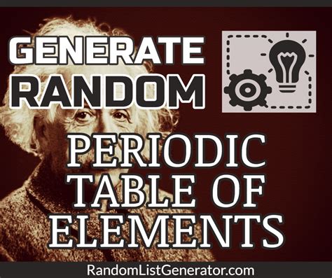 Random Periodic Table Of Elements Generator