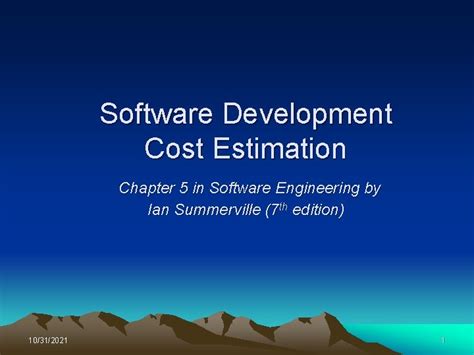 Software Development Cost Estimation Chapter In Software