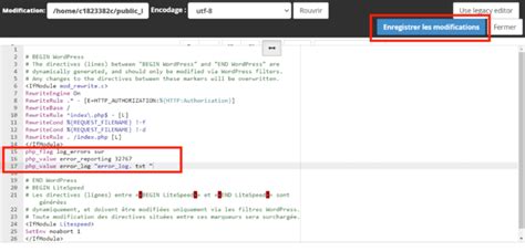 comment activer la journalisation des erreurs wordpress