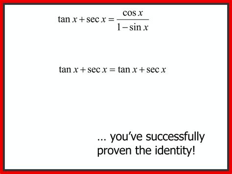 Proving Trigonometric Identities Ppt