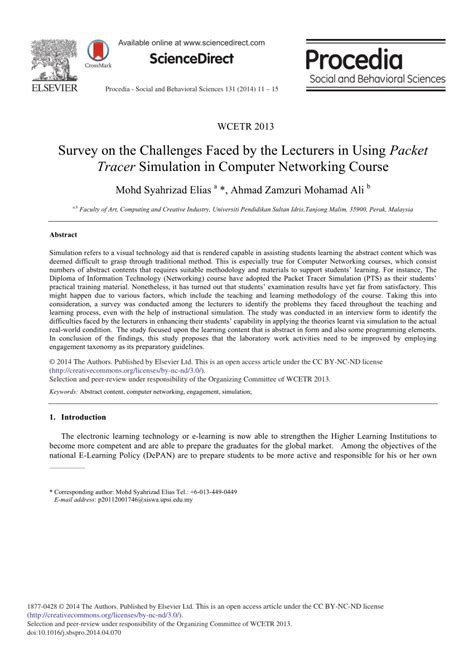 Pdf Survey On The Challenges Faced By The Lecturers In Using Packet