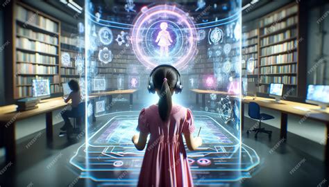 Premium Photo Immersive Online School Experience With Artificial Intelligence Tutoring