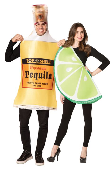 Tequila Bottle Lime Slice Couple Costume Siesta Rasta Imposta