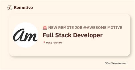 Hiring Full Stack Developer Awesome Motive