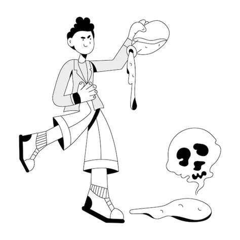 Premium Vector A Hand Drawn Illustration Of Lab Assistant