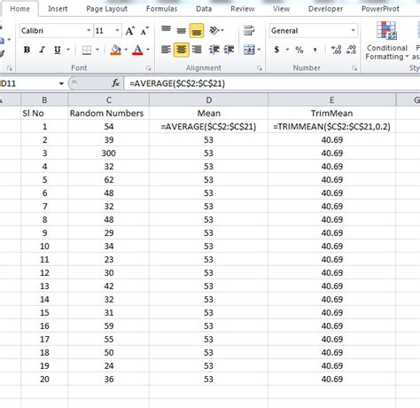 How And When To Use Trimmean Function In Excel ~ Excel And Analytics