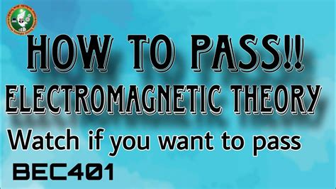 Electromagnetic Theory Passing Package 4th Sem Ece 2022 Scheme Vtu