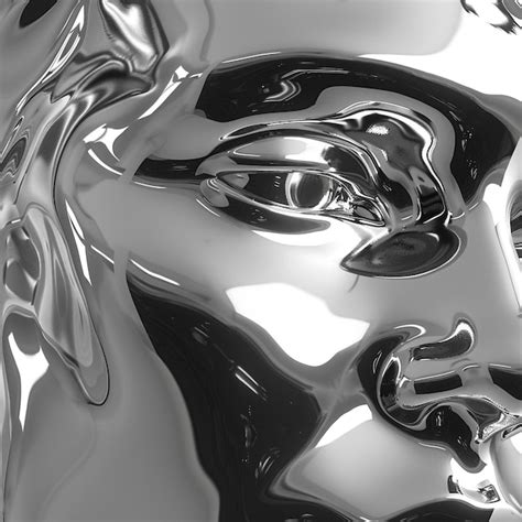 Chrome Effect Human Face Premium Ai Generated Image