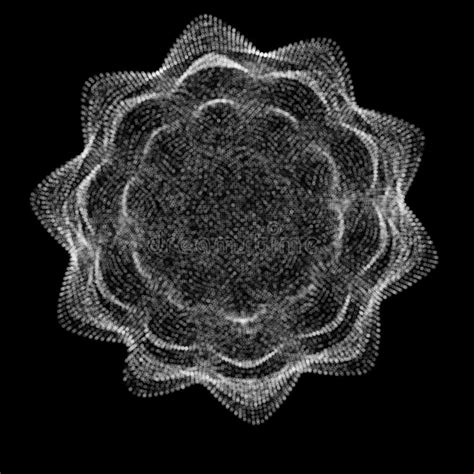 Abstract Sphere Star Points Array Grid Vector Illustration Technology Digital Noise Of Data