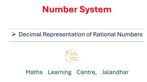 Decimal Representation Of Rational Numbers Ppt