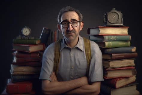 Premium AI Image Teacher With Books Generative AI